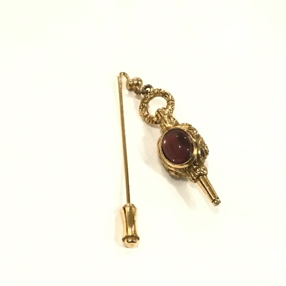 Jewelry | Vintage Purple Glass Cabochon Dangle Stick Pin 2 18 Long ...